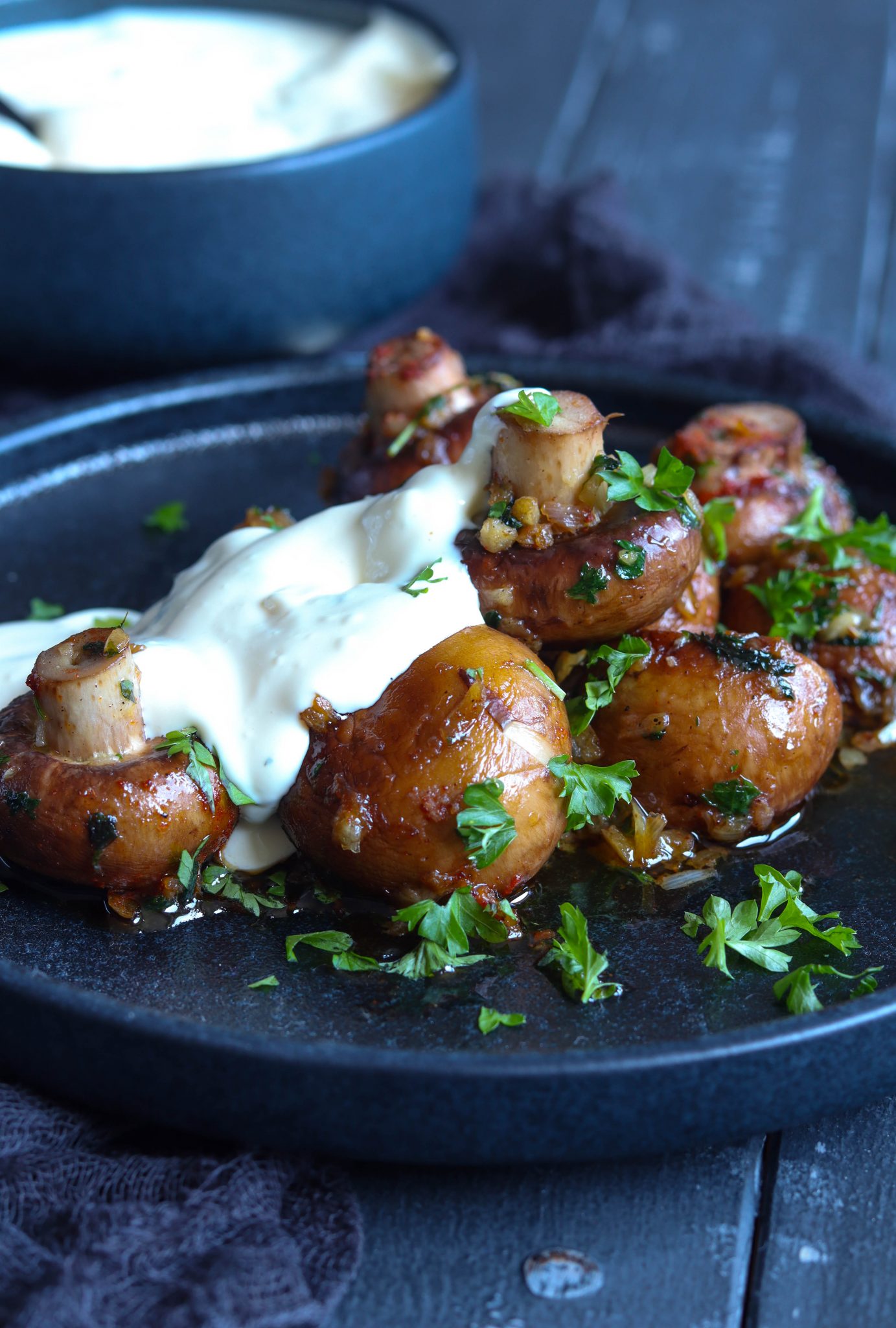 Champignons mit Knoblauchsauce | Jahrmarkt-Champignons – food with love