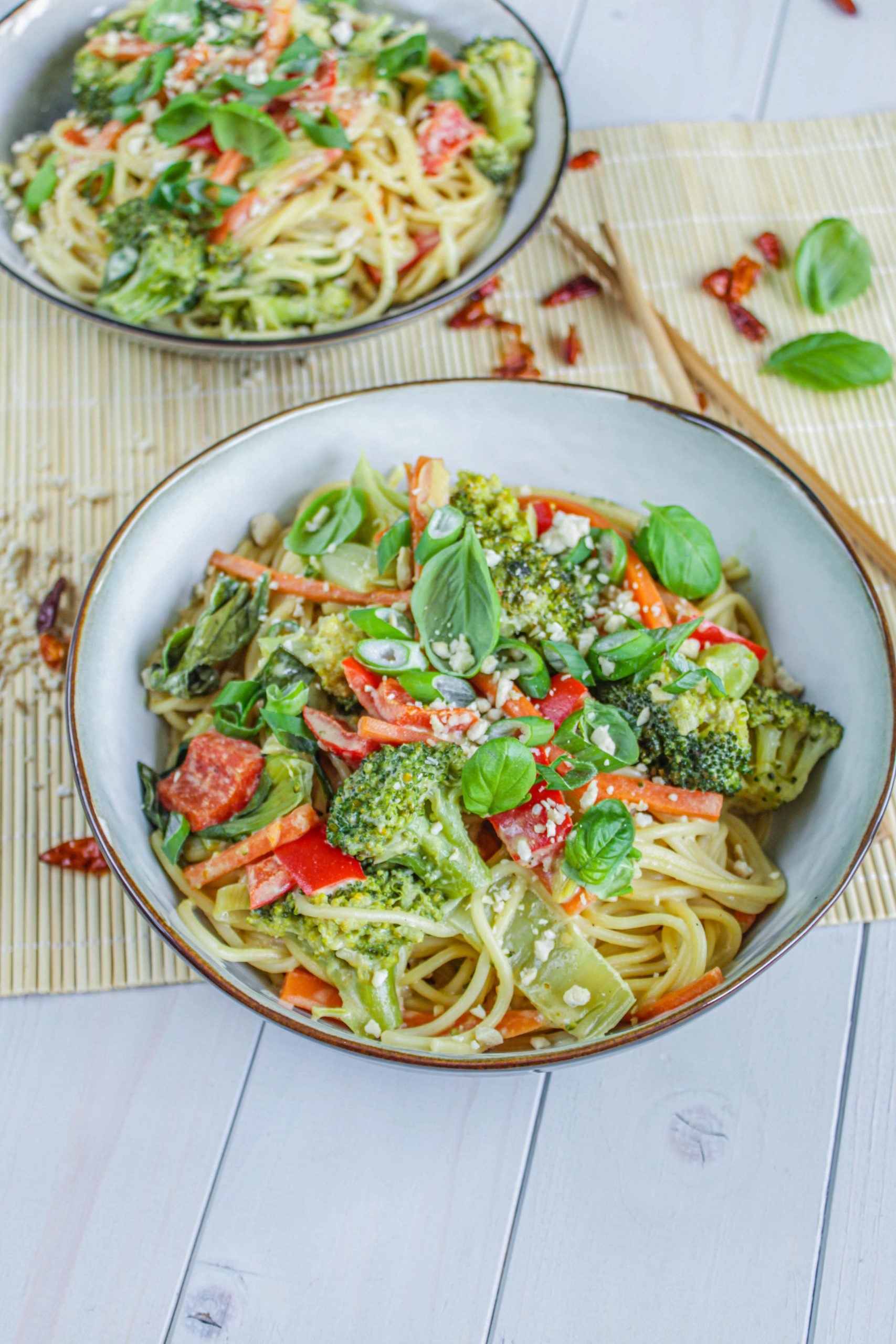Thai Spaghetti mit knackigem Gemüse – food with love